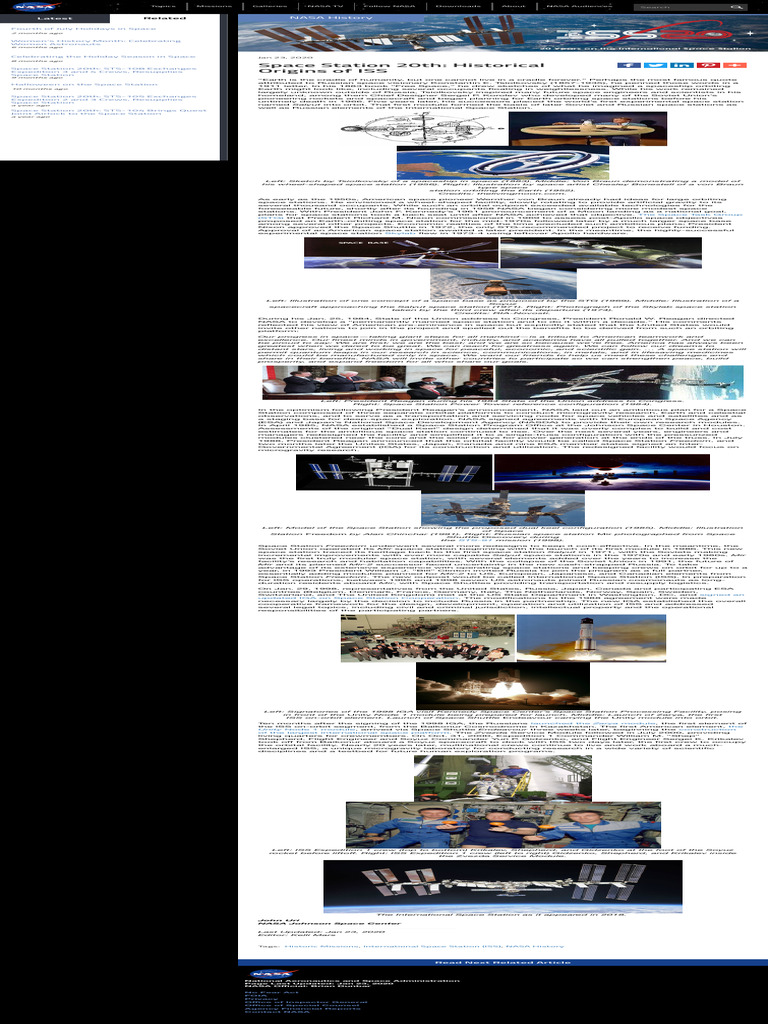 Space Station 20th Historical Origins of ISS NASA 2 | PDF | Space ...