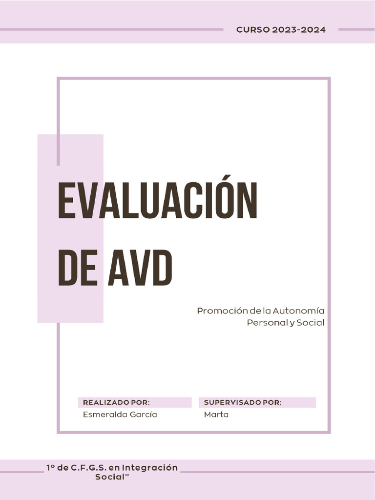 EVALUACIÓN DE AVD | PDF