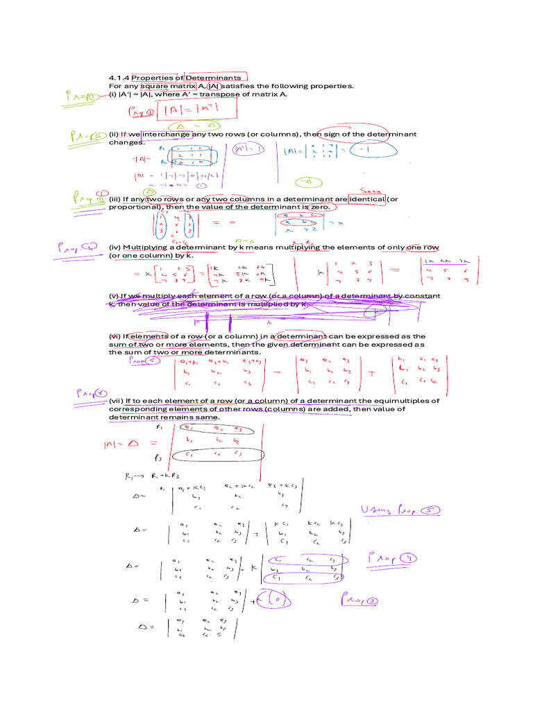 Determinant Property | PDF