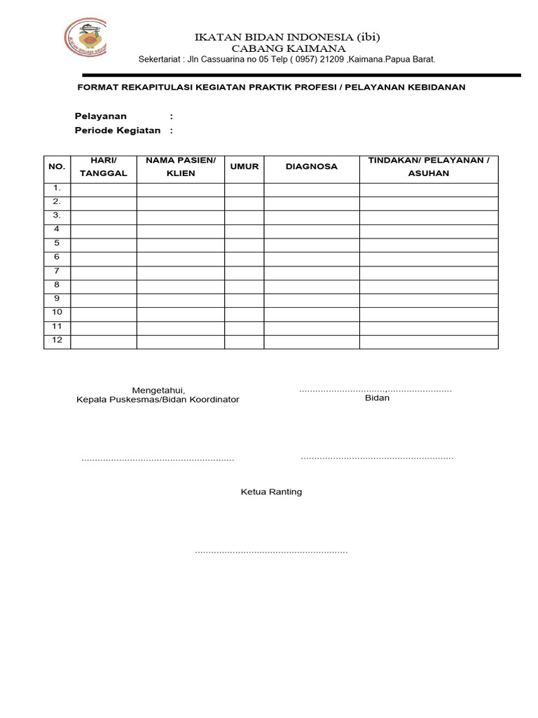 Form Rekap Borang PKB Siporlin Compress | PDF