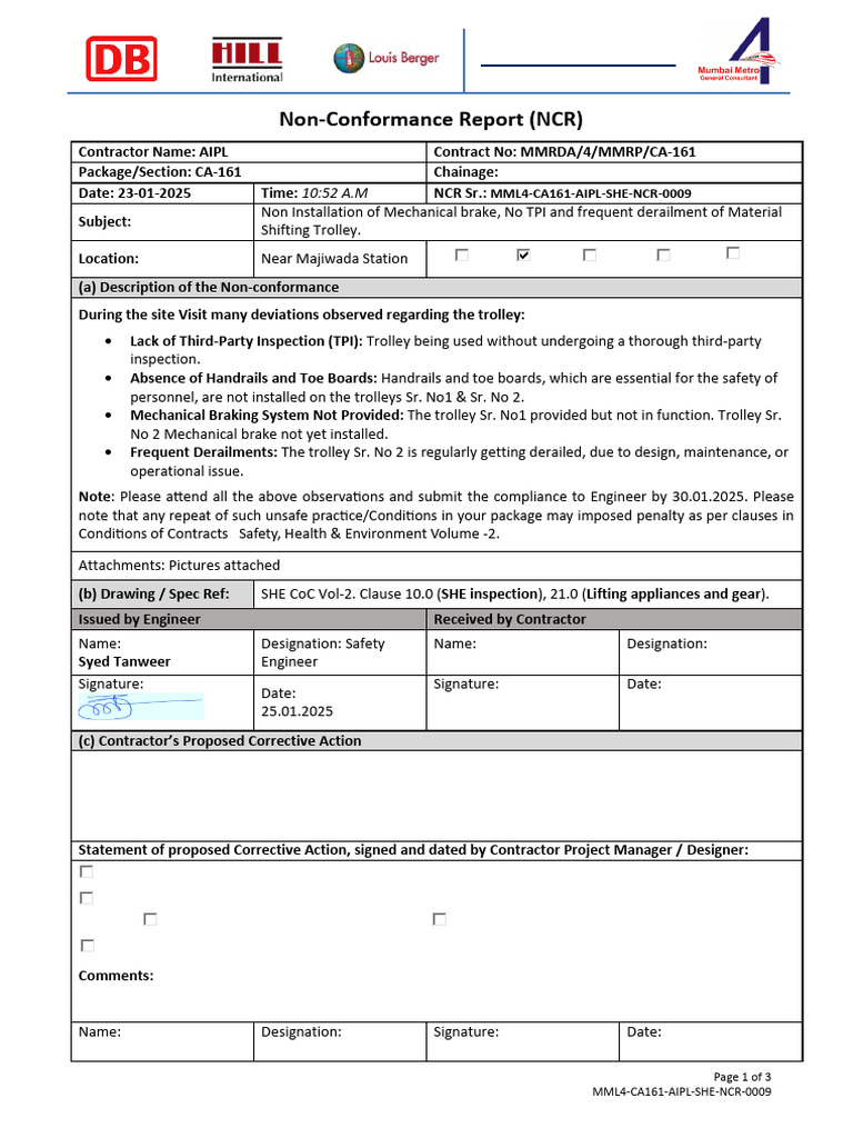 MML4 Ca161 Aipl She NCR 0009 | PDF