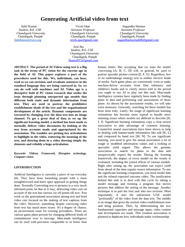 AI-Driven Video Generation from Text | PDF | Artificial Intelligence ...