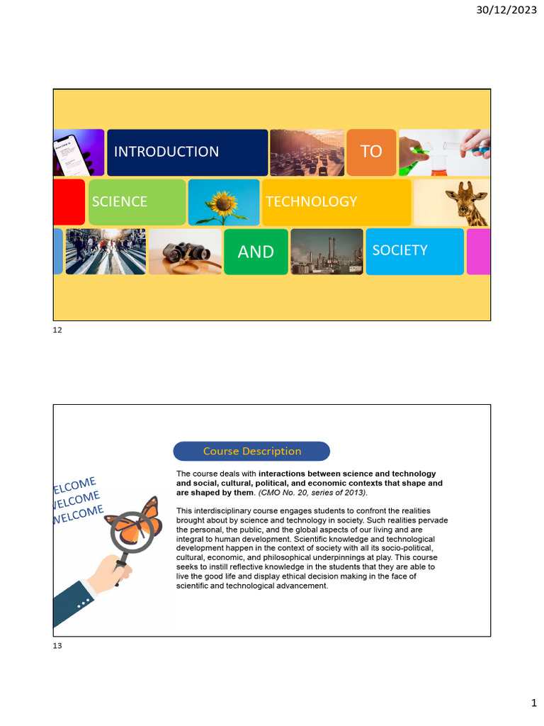 Introduction to Science, Technology, Society | PDF | Society | Science