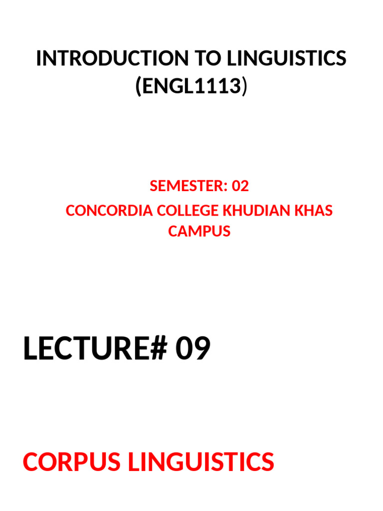 Corpus Linguistics | PDF | Linguistics | Expert
