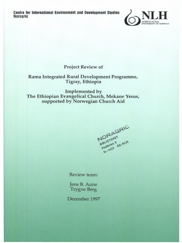 Project Review of Rama Integrated Rural Development Programme Tigray ...