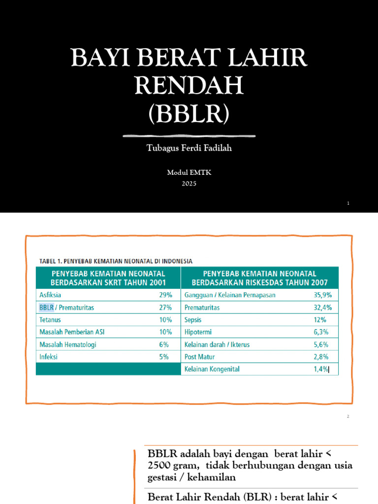 2025 - Kuliah BBLR | PDF