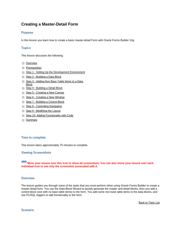 Creating A Master Detail | PDF | Databases | Pl/Sql