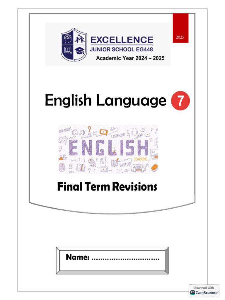 G7 English Revision Sheet - Final. | PDF | Biscuit | Copyright