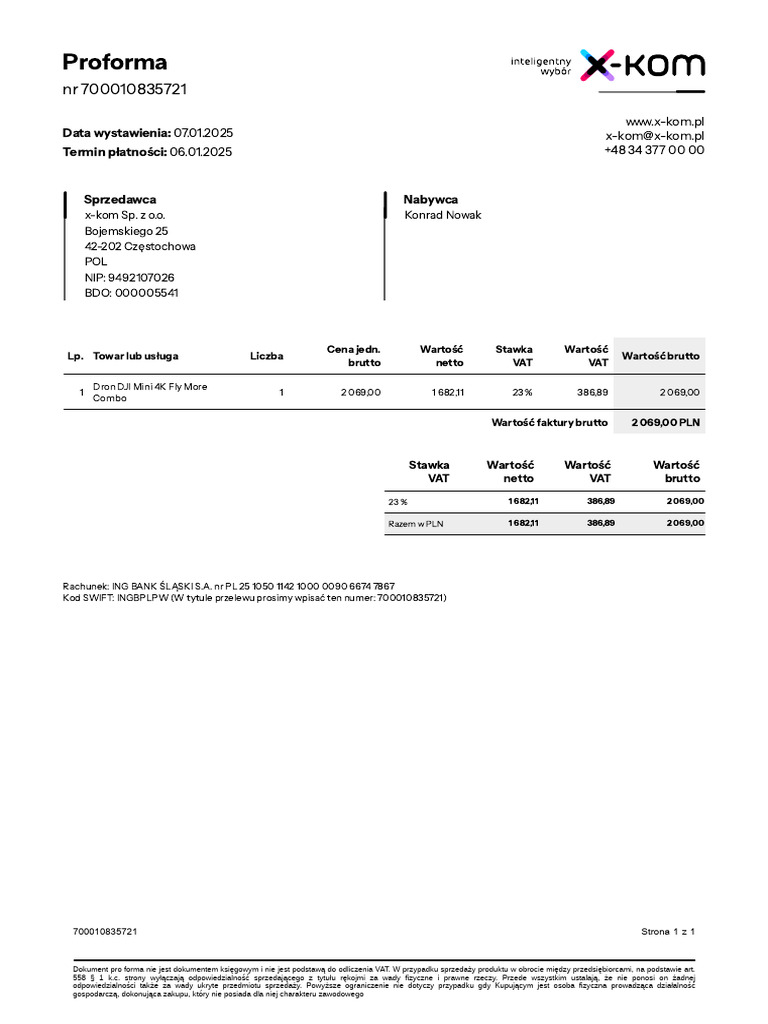 Proforma 700010835721 | PDF