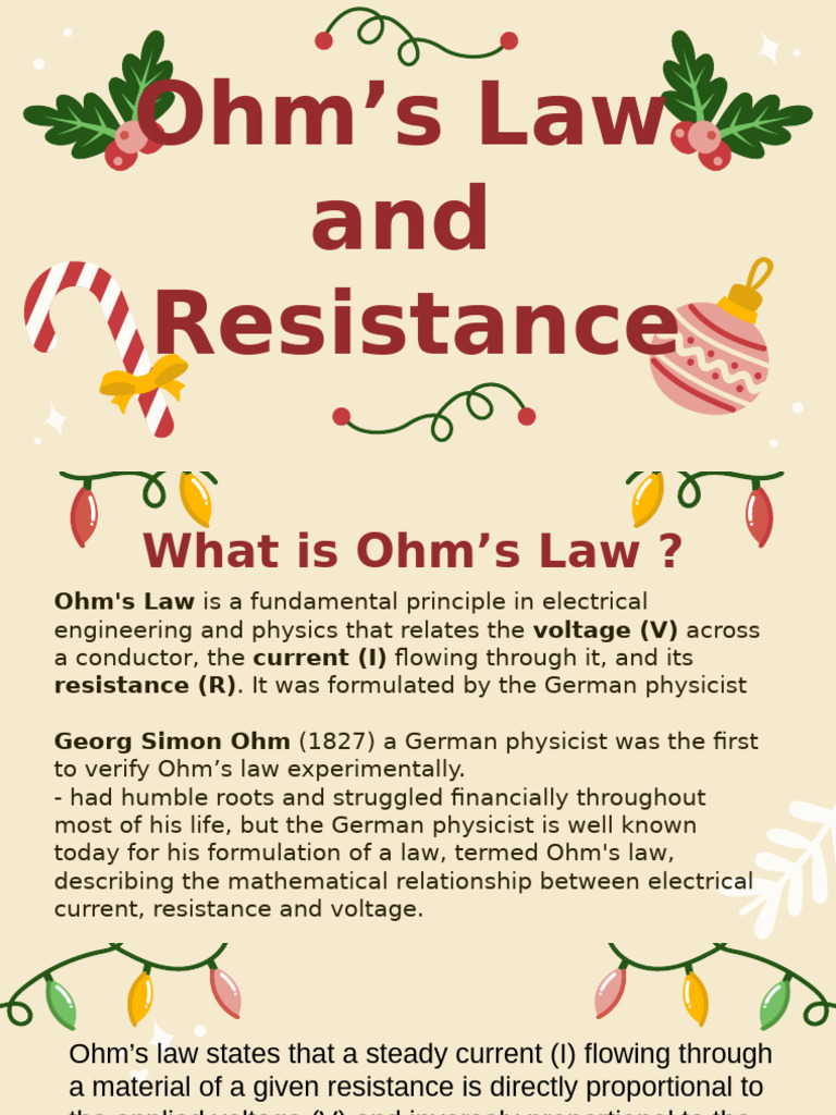 Ohms Law and Resistance | PDF | Resistor | Electrical Resistivity And ...