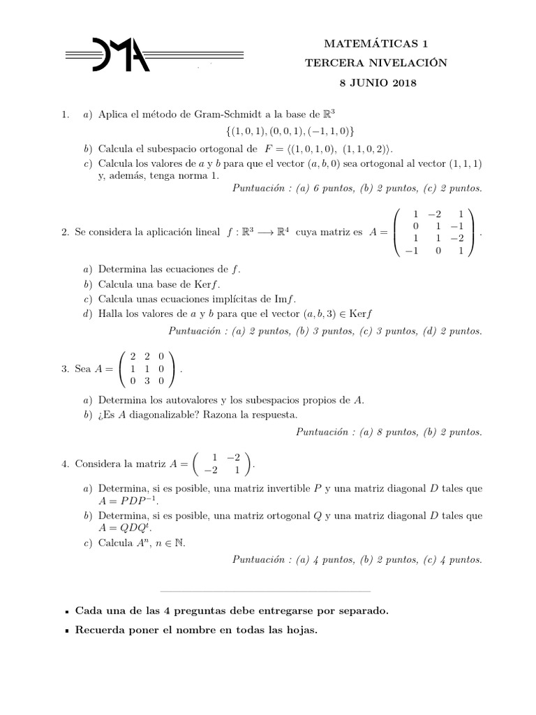 F, ,, ,, ,, A B A, B,, ,: Matem Aticas 1 Tercera Nivelaci ON 8 JUNIO ...