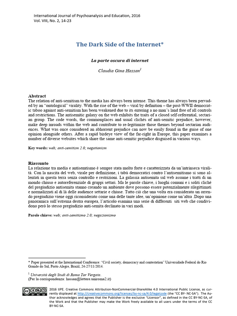 The Dark Side of Internet Anti-Semitism | PDF | Antisemitism | Xenophobia