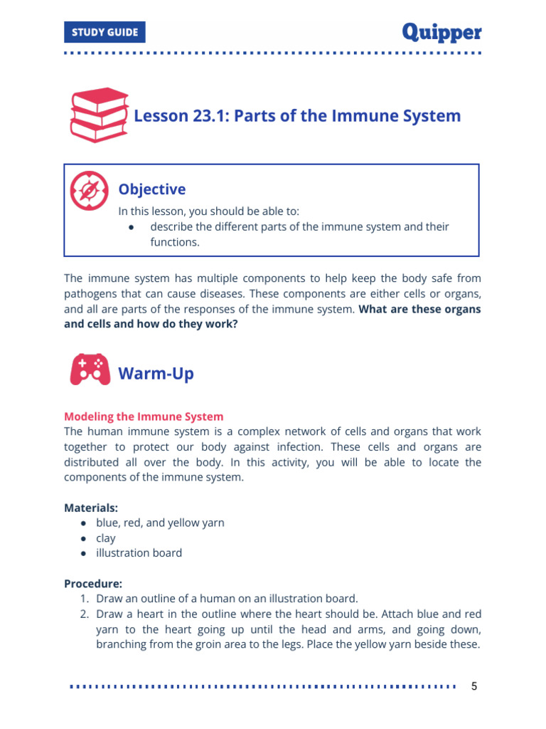 Parts of The Immune System | PDF | Lymphatic System | White Blood Cell