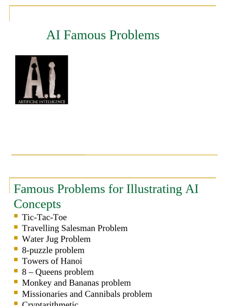 3 AI Famous Problems | PDF | Mathematics | Recreational Mathematics