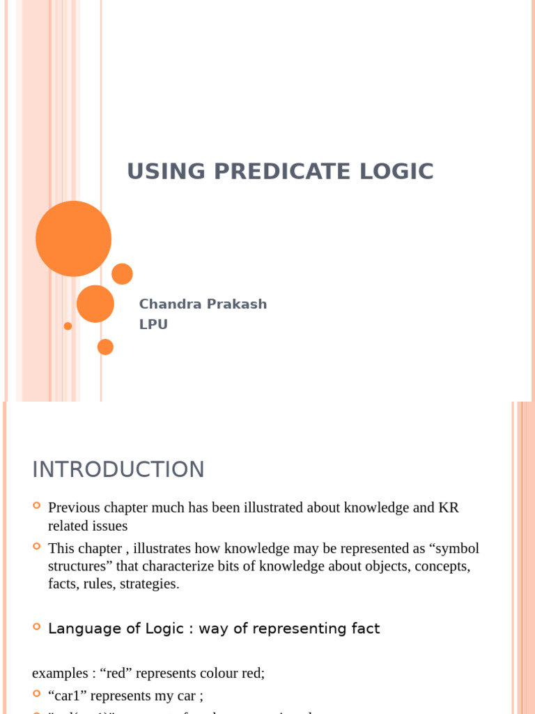 15718_5_Predicate logic (Lecture 19-22) | PDF | Logic | Logical Truth