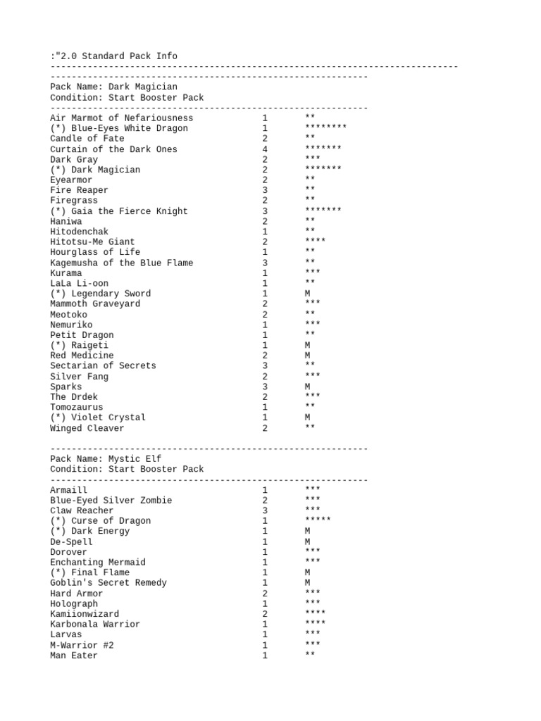 Yu-Gi-Oh: Stairway To The Destined Duel - International Edition - Pack Contents | PDF | Magician ...