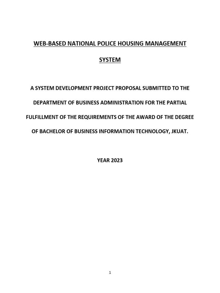 Web-Based Police Housing System Proposal | PDF | Software Development ...