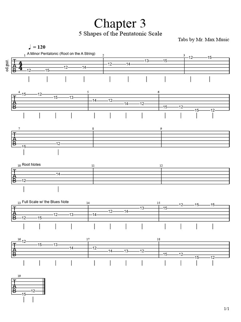 Pentatonic Shapes Chapter 3 | PDF | Melody | Music Theory