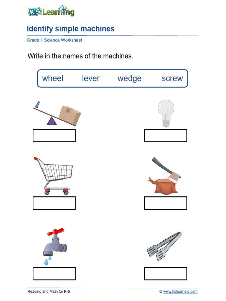 Grade 1 Identify Simple Machines A | PDF
