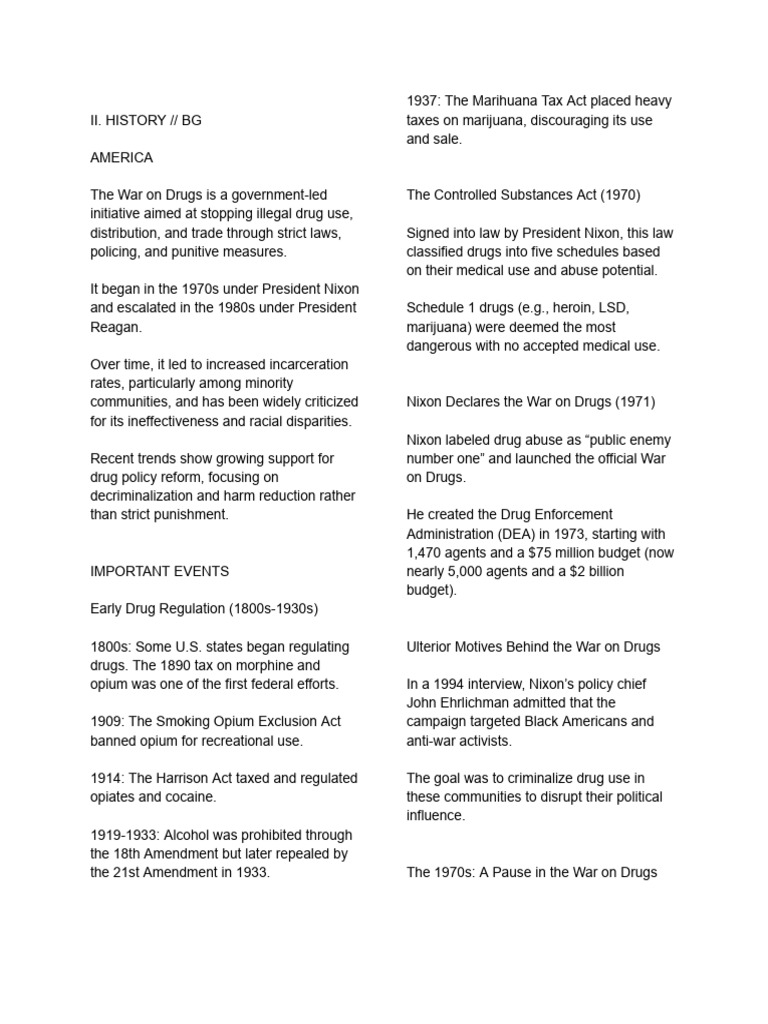 History | PDF | Illegal Drug Trade | War On Drugs