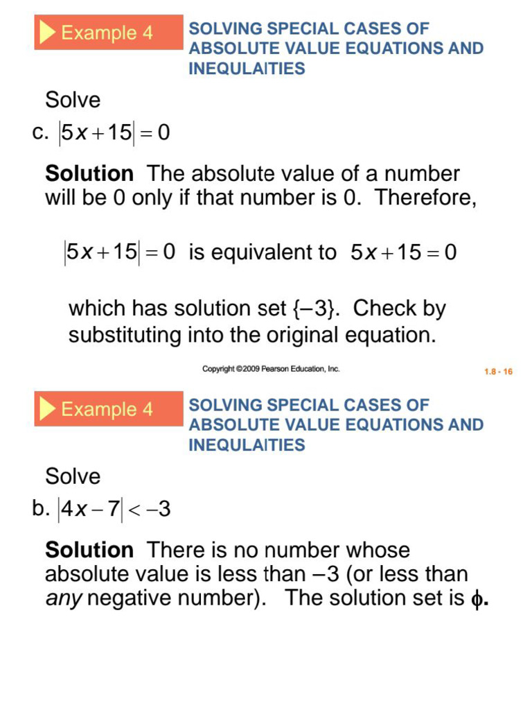 absolute equations and inequalities | PDF