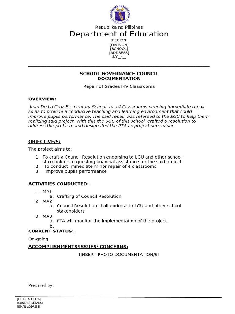 (SGC) Documentation - Report Template2 | PDF