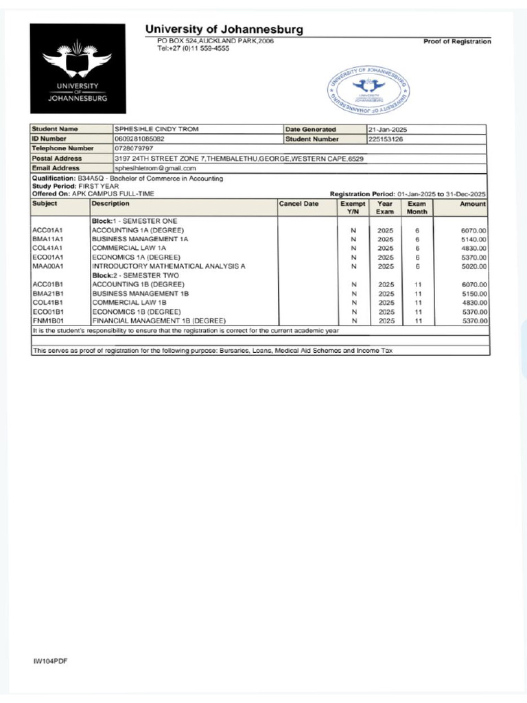 Proof of Registration | PDF