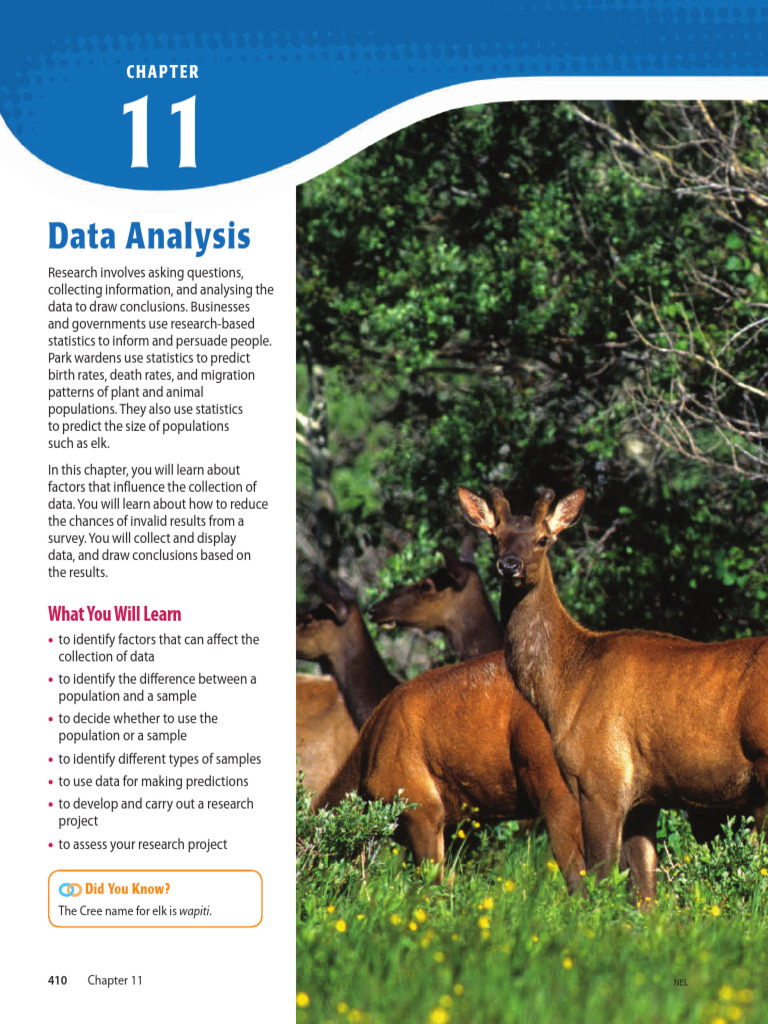 Unit 11 - Data Analysis | PDF | Sampling (Statistics) | Elk