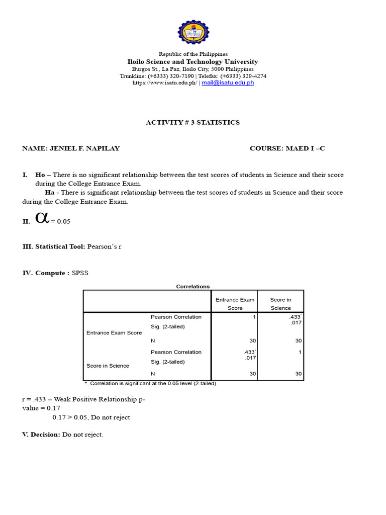 Activity 3 Statistics | PDF | Descriptive Statistics | Statistical Theory