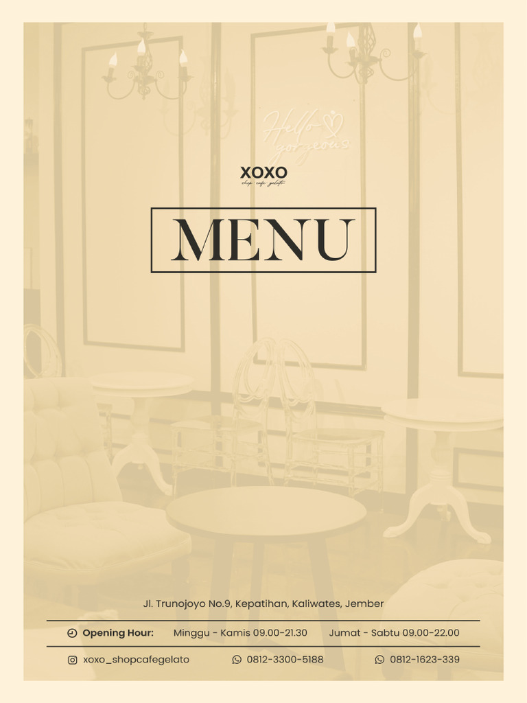 Menu Xoxo 2024 | PDF