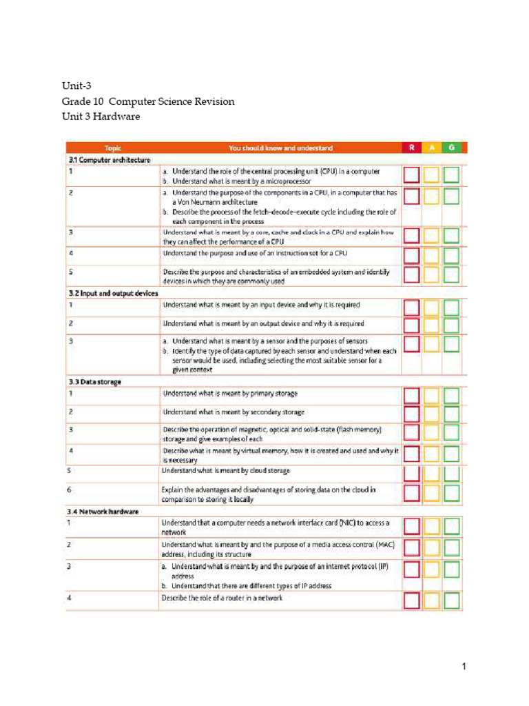 Uni3_-Revision_1 (1) | PDF | Random Access Memory | Central Processing Unit