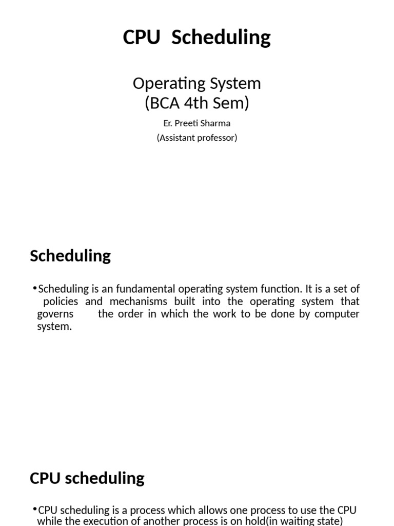 Unit 5 (CPU Scheduling) | PDF | Scheduling (Computing) | Process (Computing)