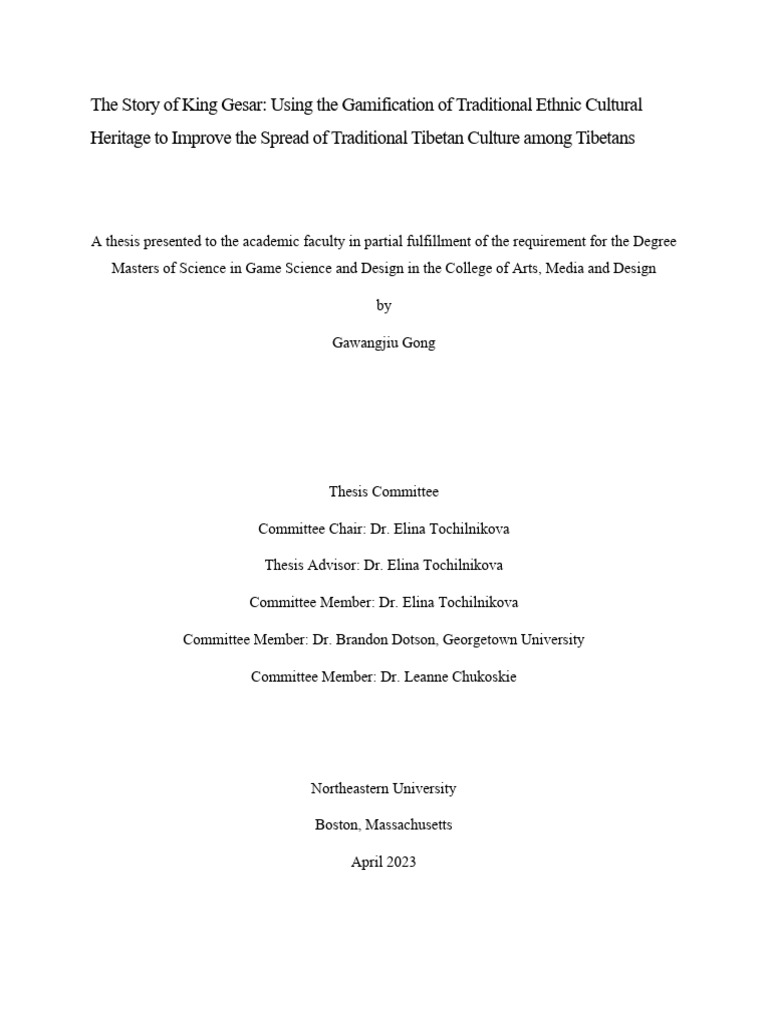 Gamification and Epic of Gesar | PDF | Usability | Tibetan People