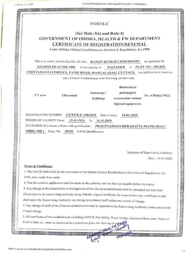 Clinical Certificate 2024 | PDF