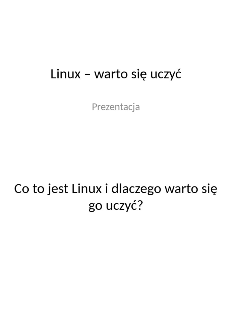 Prezentacja Linux | PDF