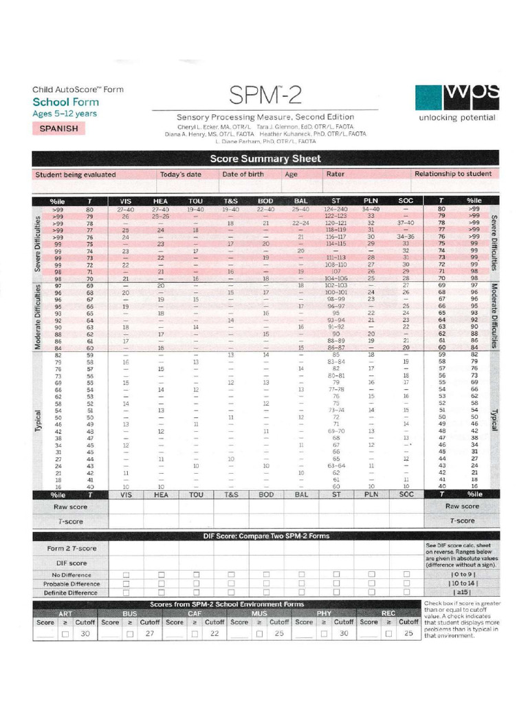 SPM Escolar 5-12 Años | PDF
