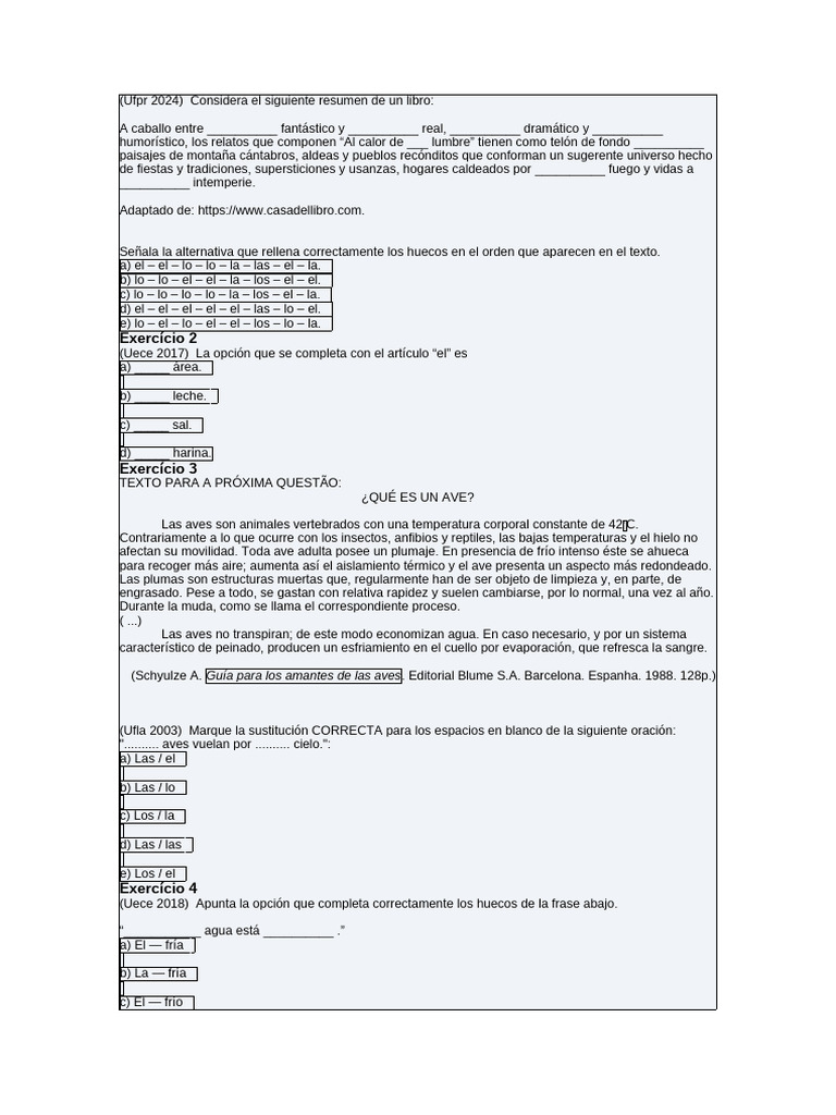 Simulado Aprova 1 | PDF | Fenomenología (filosofía) | Aves