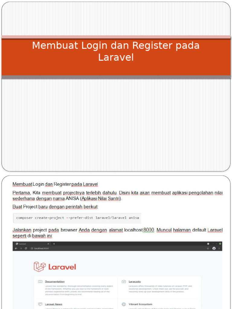 Membuat Login dan Register pada Laravel | PDF Membuat Login dan Register pada Laravel | PDF
