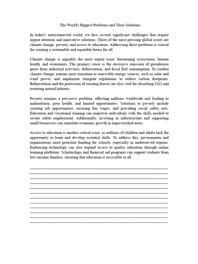 Unit 17 Writing Conclusions | PDF | Climate Change | Poverty