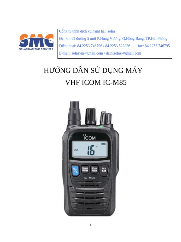 HDSD Ic m85-1 | PDF