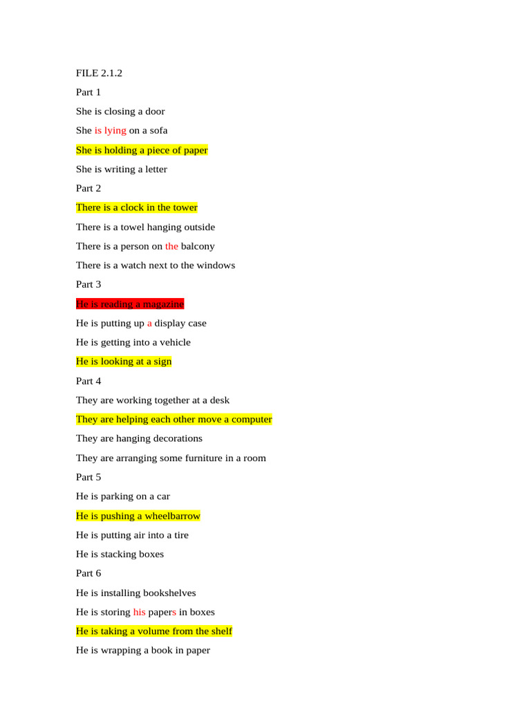 bài chữa HW D2-Listening- | PDF | Desk