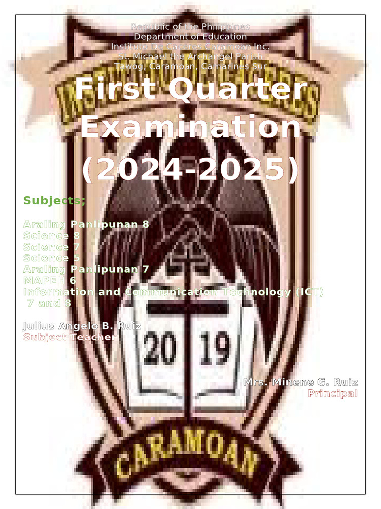 cover page of examination | PDF