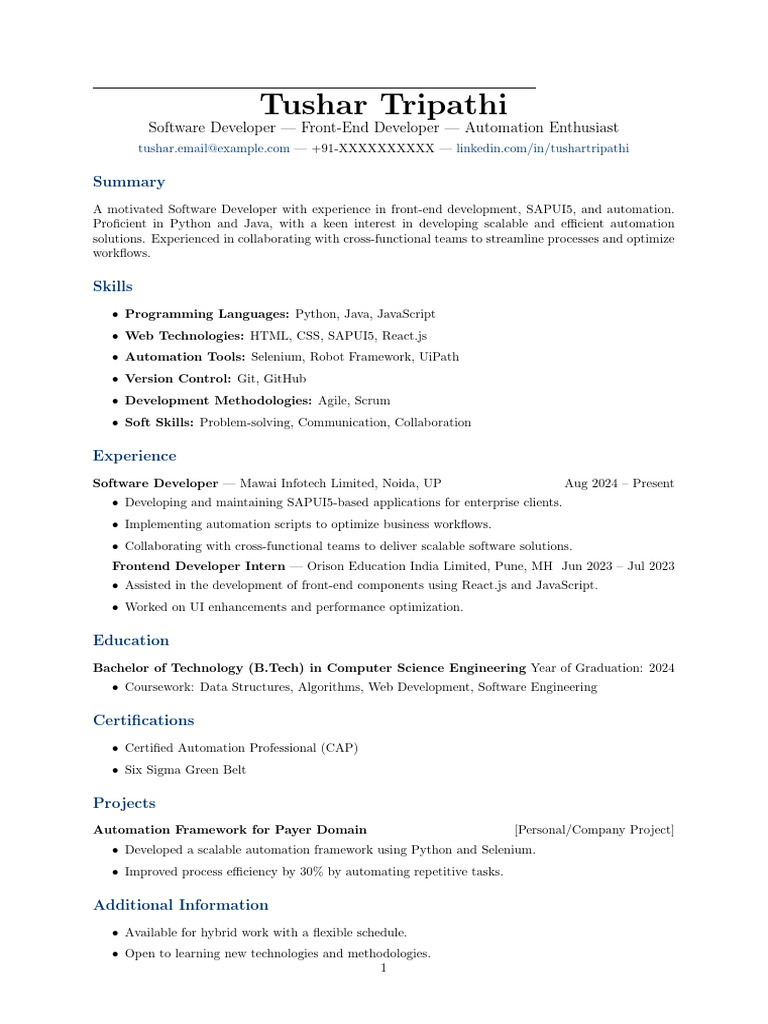 Abey Resume Template 2 | PDF