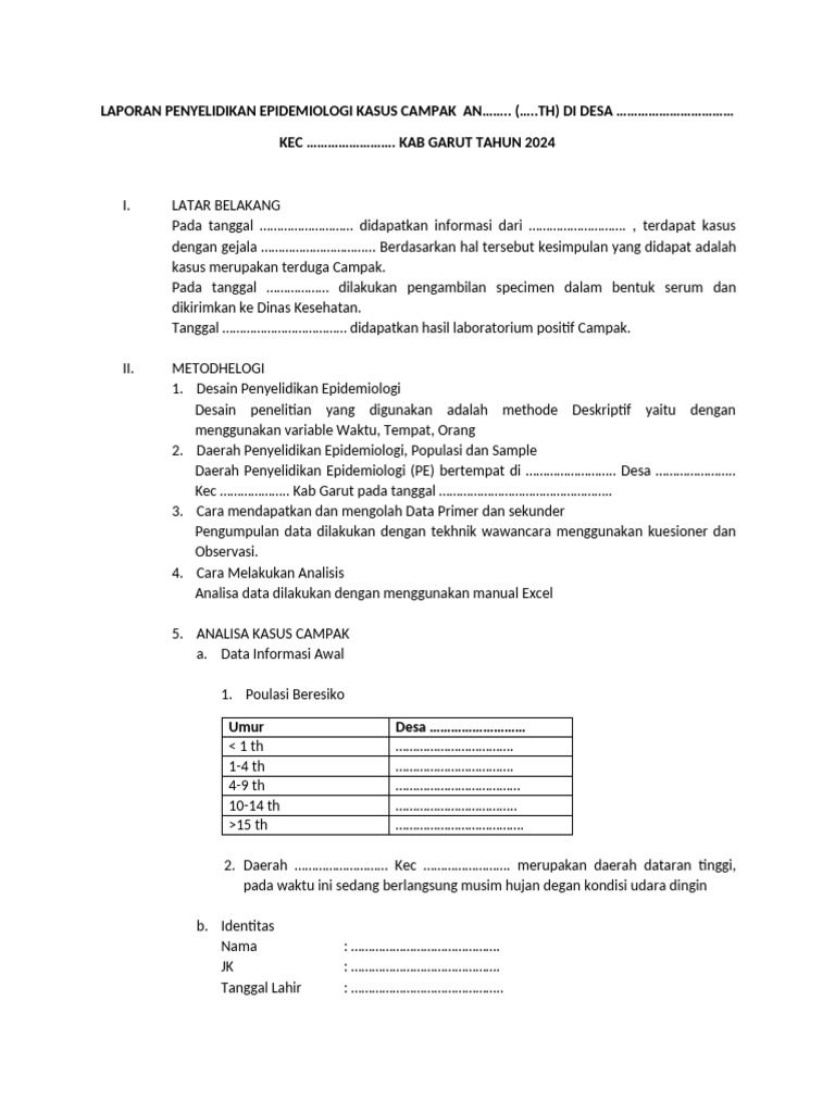 Contoh Lap Pe Campak | PDF