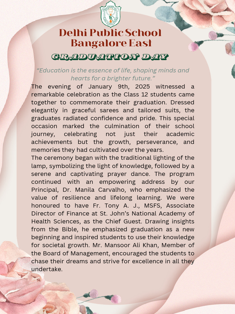 9872 Graduation Day Report 2025 PDF | PDF