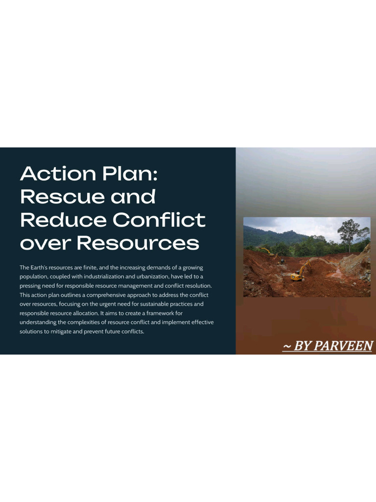Action Plan Rescue and Reduce Conflict Over Resources | PDF
