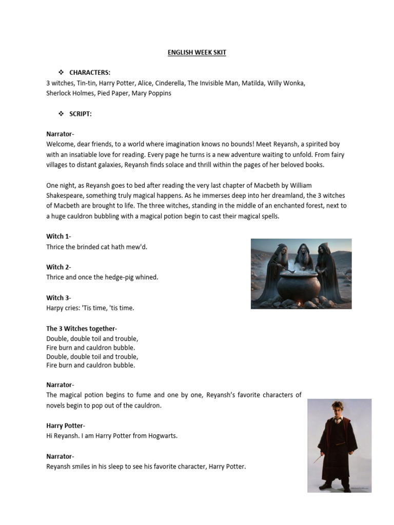 ENGLISH SKIT FINAL SCRIPT | PDF | Magician (Fantasy) | Mythography