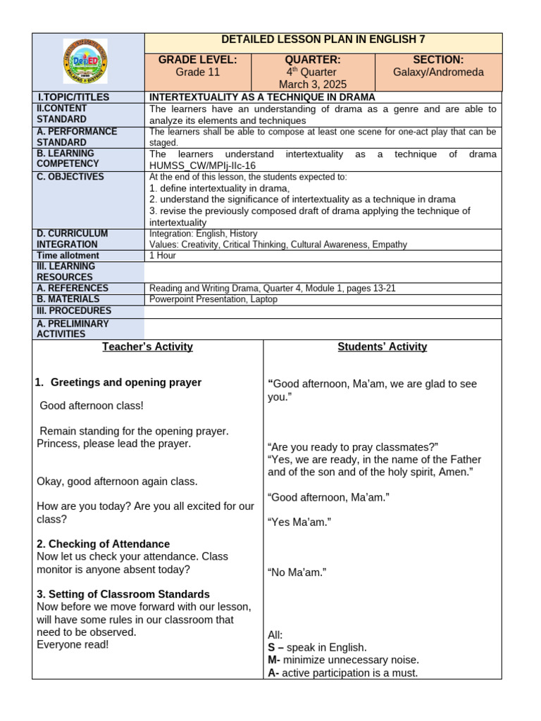 Intertexuality As A Technique in Drama | PDF | Intertextuality
