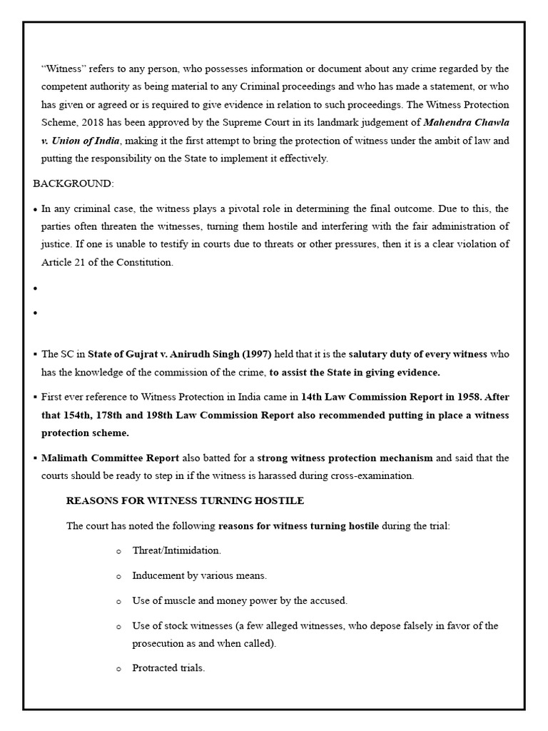Witness Protection Scheme | PDF | Witness | Prosecutor