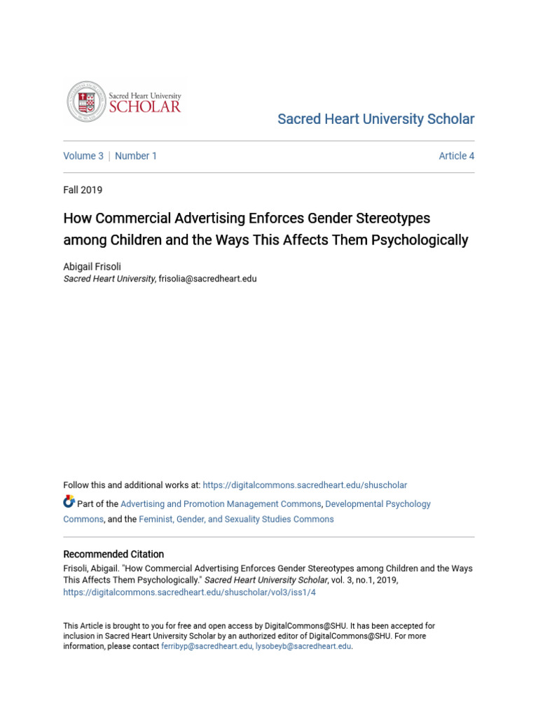 How Commercial Advertising Enforces Gender Stereotypes Among Children ...